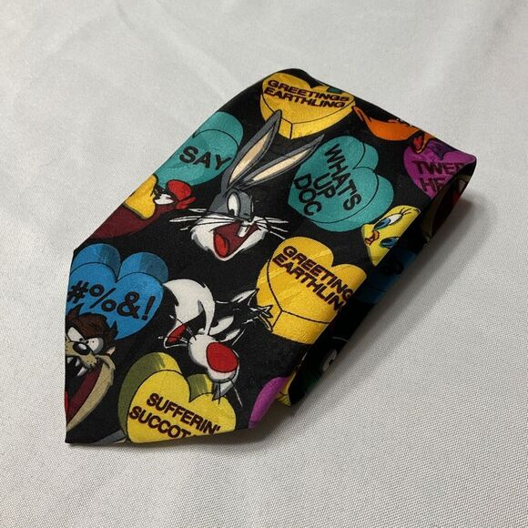 Accessories | Looney Tunes Mania Tie Warner Bros Bugs Bunny Marvin ...